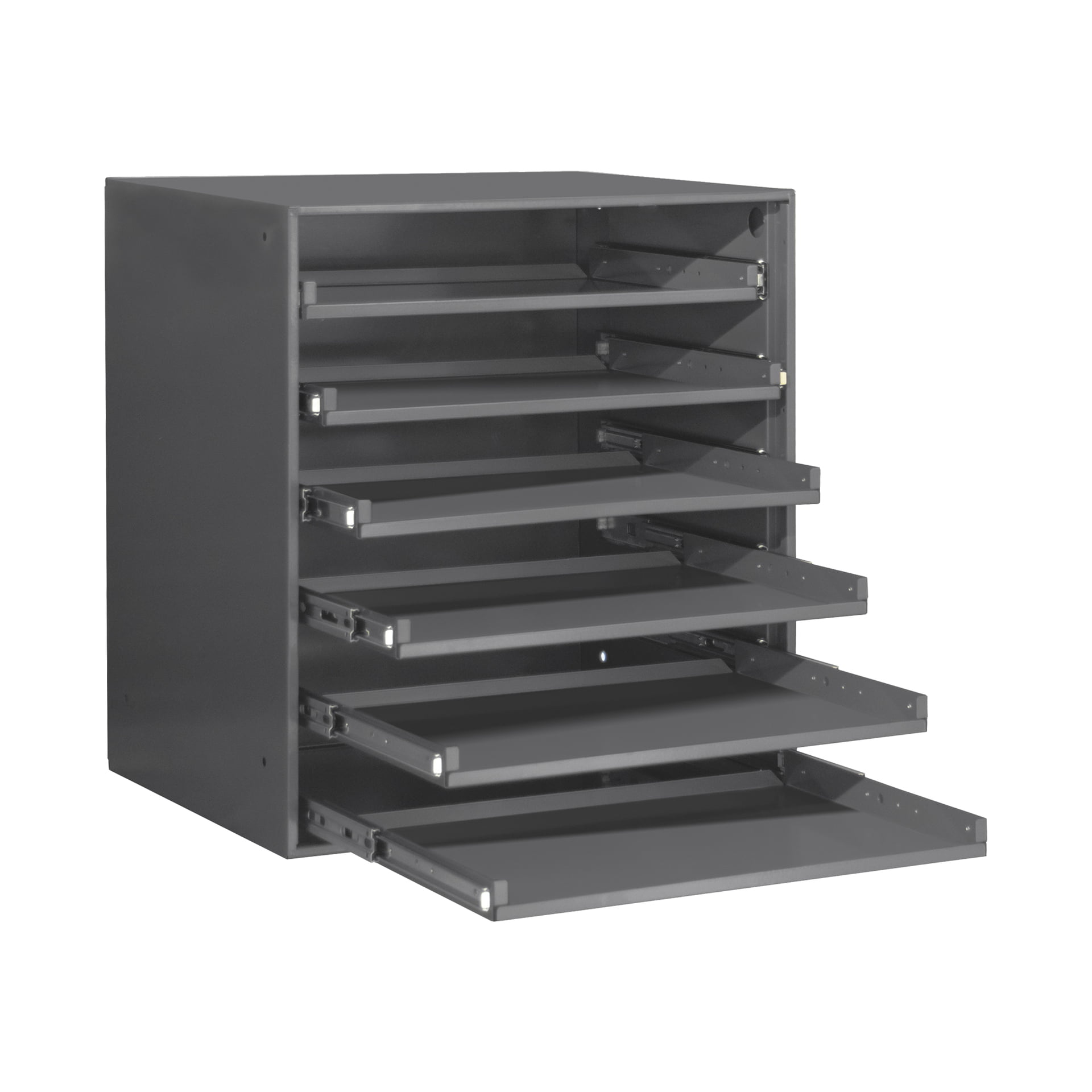 Large Heavy Duty Bearing Slide Rack, 6 Compartments, Gray; Cold Rolled ...