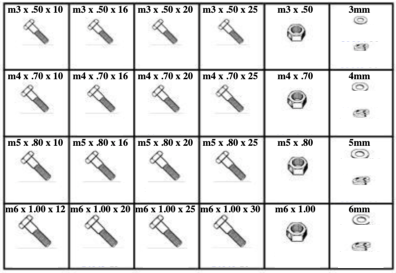 ASST METRIC HEX CAP SCREWS SMALL SIZES- SMALL TRAY